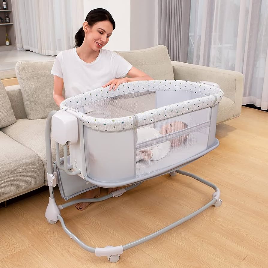 3 in 1 Mastela Baby Bed & PLAY PAN ELECTRIC SWING / side open / moveab ...